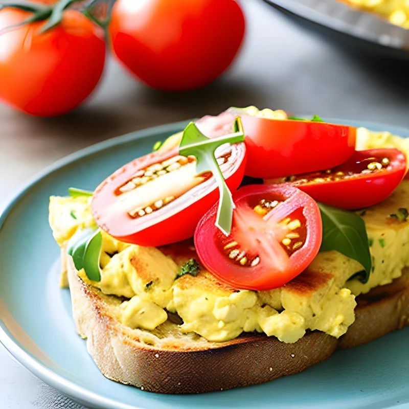 Tostadas de Tofu Revuelto y Tomate – Transform by Paula