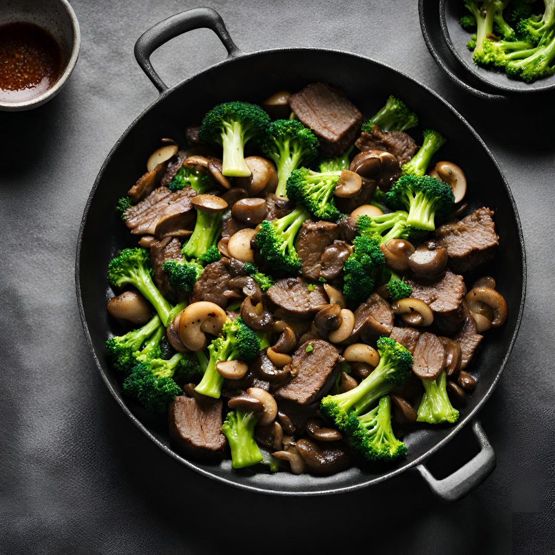 Ternera Salteada con Brócoli, Champiñones y Pimentón Verde – Transform ...