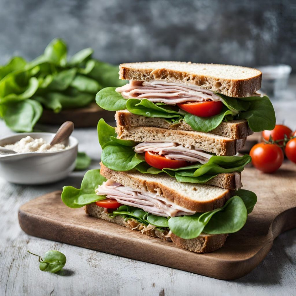 Sandwich Integral de Pavo con Tomates y Canónigos – Transform by Paula